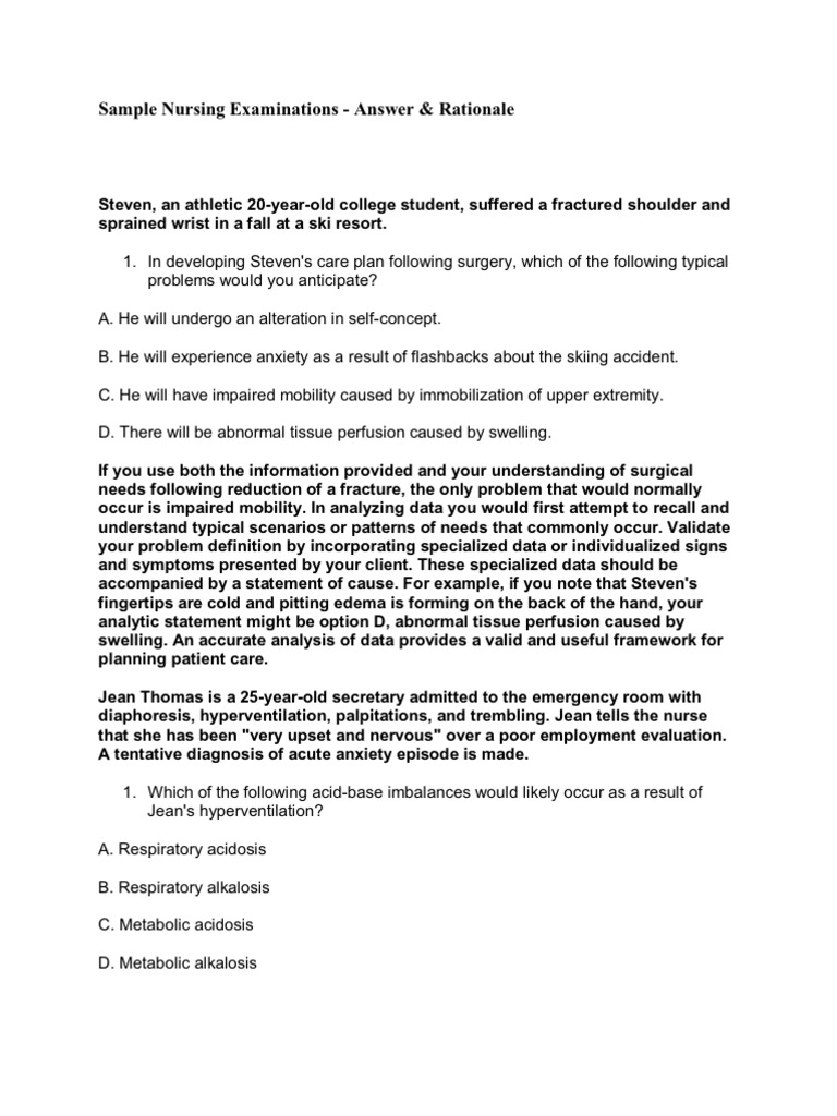 Sample Nursing Examinations | PDF | Cardiopulmonary Resuscitation ...