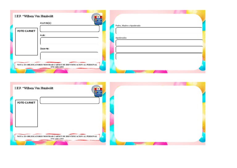 Modelo de Carnet | PDF