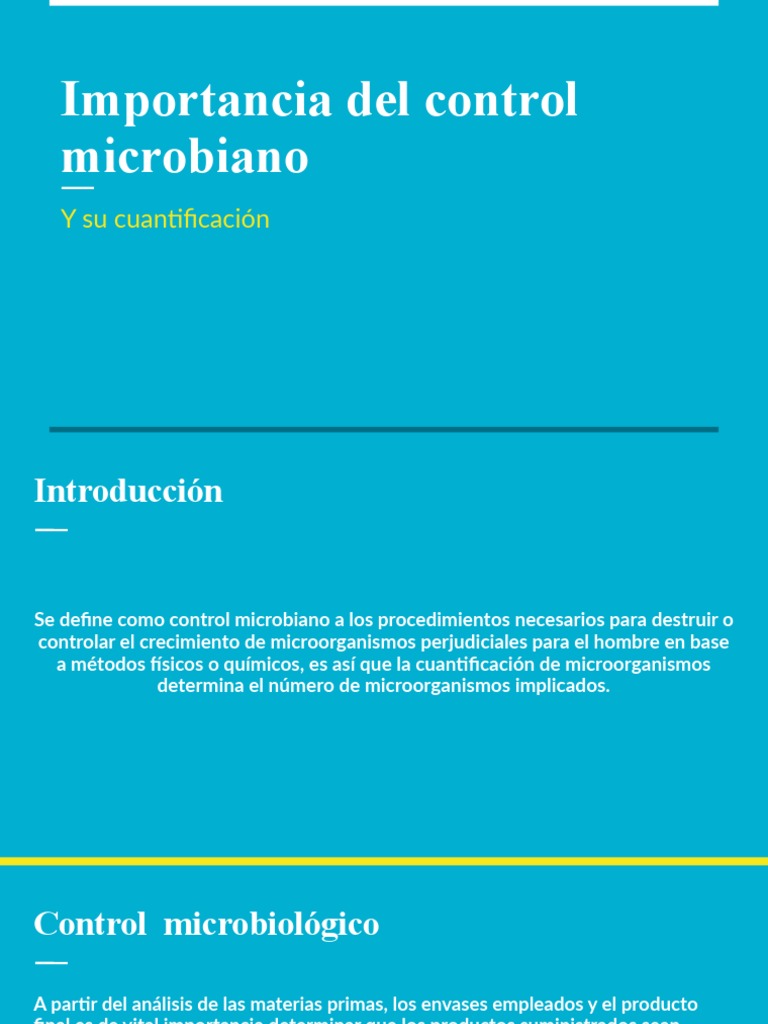 Importancia Del Control Microbiano y Su Cuantificación | PDF ...