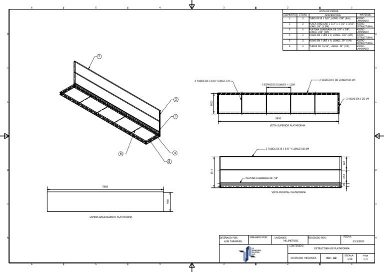Plano Plataforma | PDF | Ingeniería de Edificación | Ingeniero civil