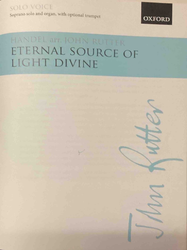 Handel's Eternal Source of Light Divine | PDF