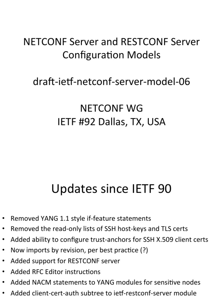 Slides 92 Netconf 5 | PDF | Secure Shell | Computer Engineering