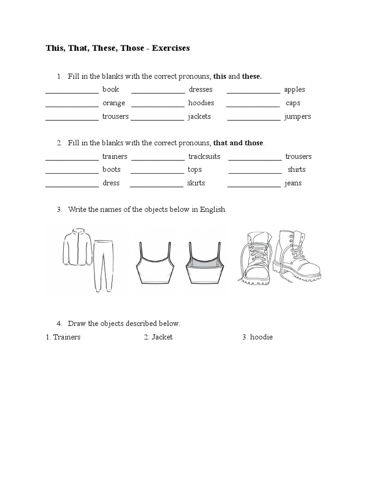 This, That, These, Those - Exercises | PDF