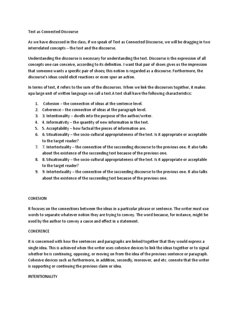 Understanding Connected Discourse | PDF | Idea | Discourse