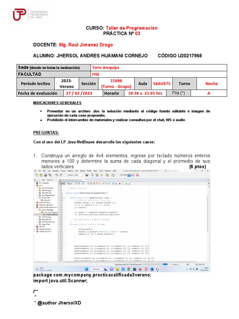 PC3 15696 | PDF | Objeto (informática) | Desarrollo de software