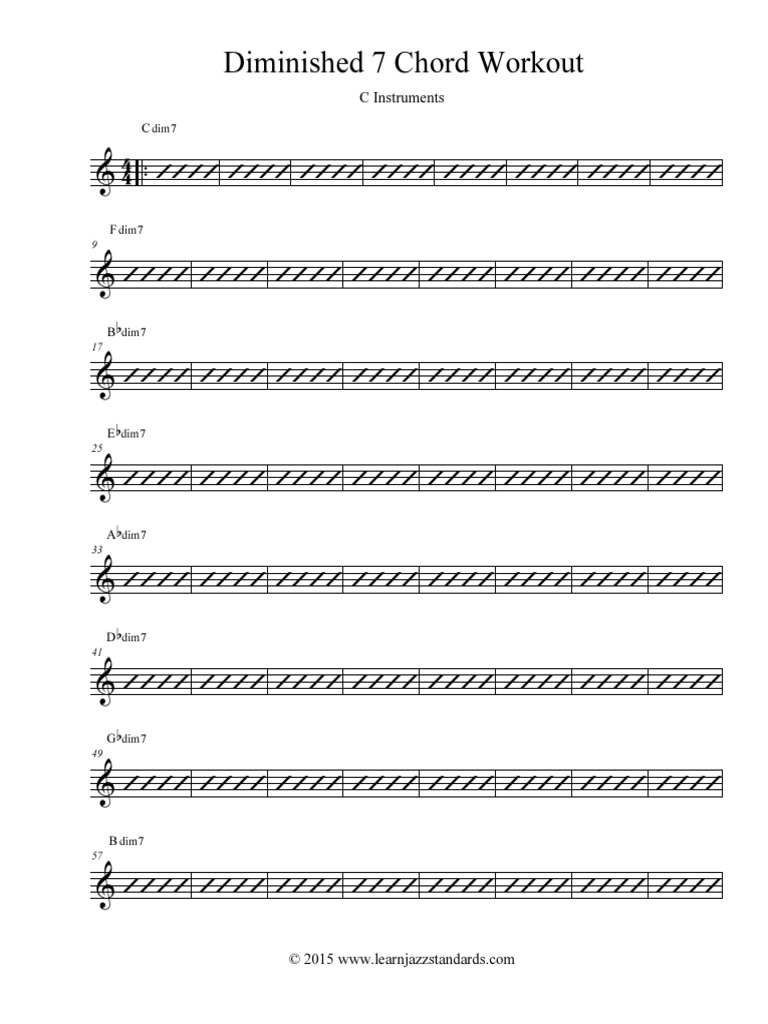 Diminished 7 Chord Workout C Instruments | PDF
