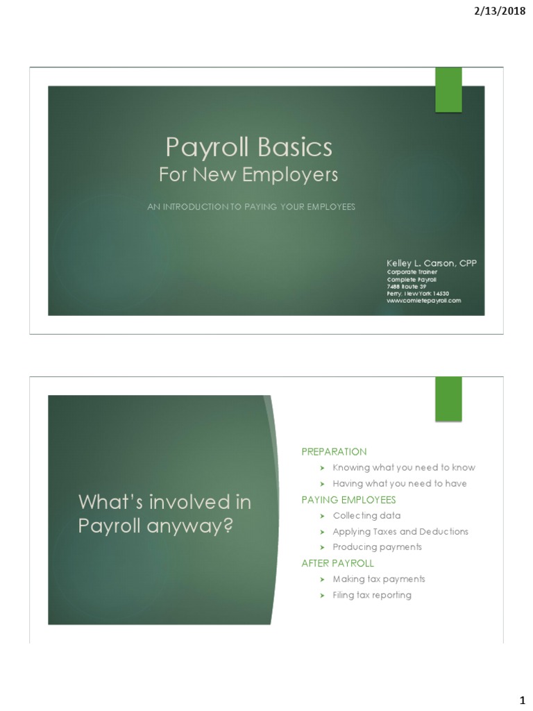 Payroll Basics for New Employers | PDF | Payroll Tax | Employment