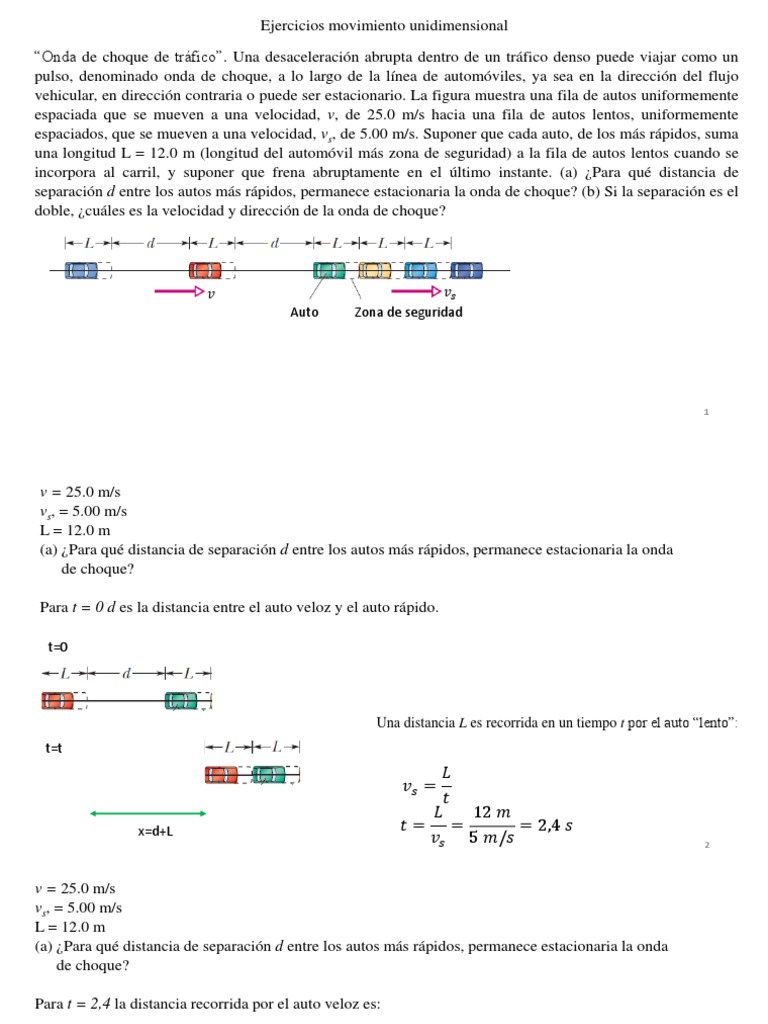 Ejercicios movimiento unidimensional y introducción a vectores | PDF
