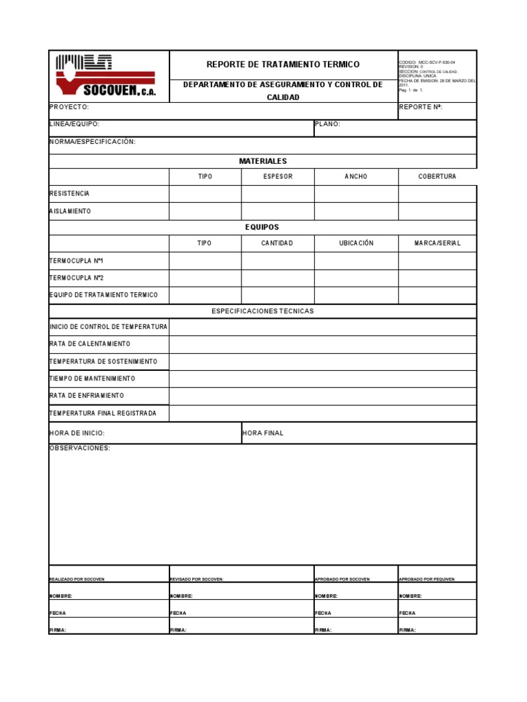 Reporte Tratamiento Termico | PDF