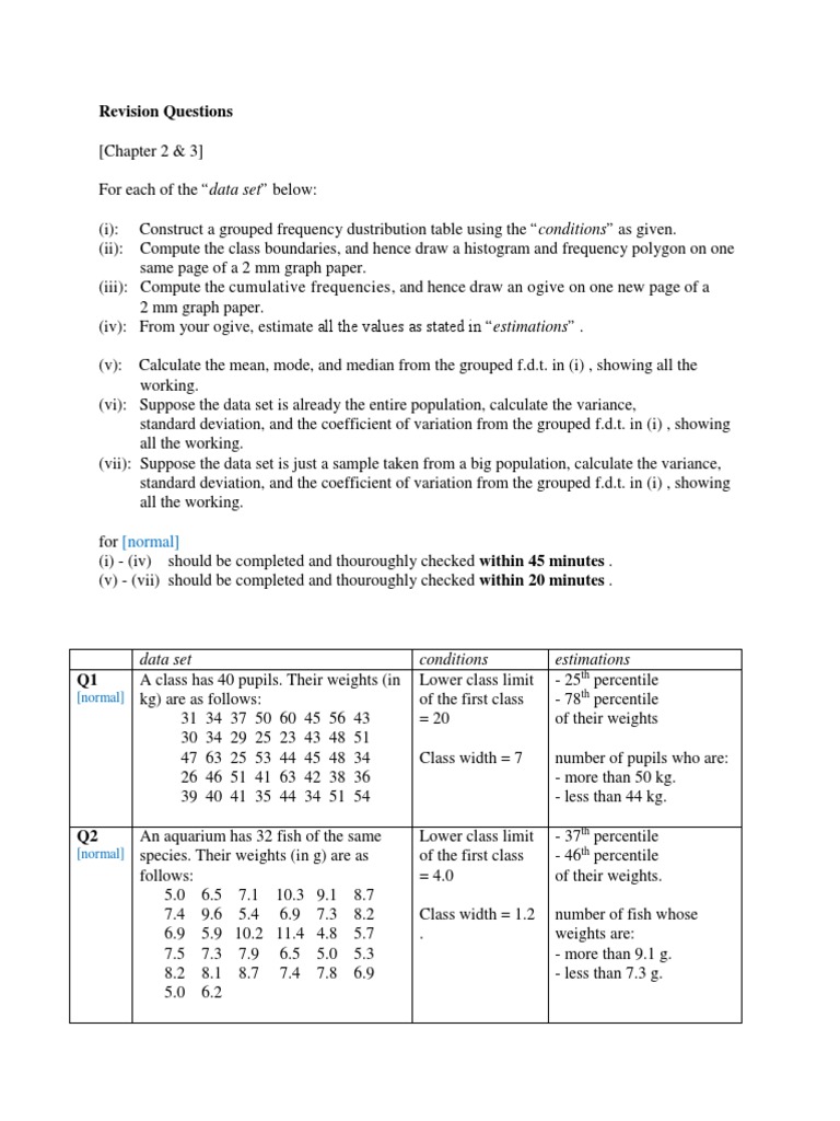 MF004 Revision SetB | PDF | Standard Deviation | Variance