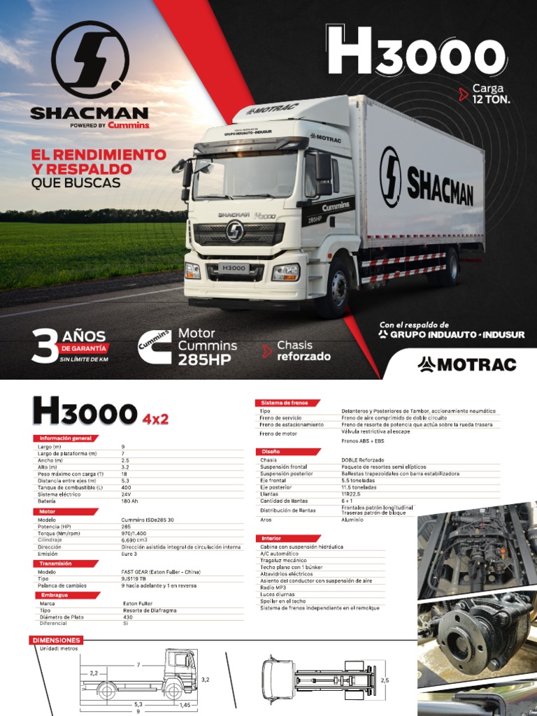 3.-H3000 4X2 Cummins Isd 285 HP | PDF
