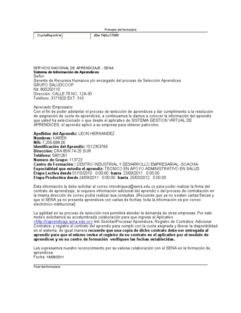 Carta de Fechas | PDF