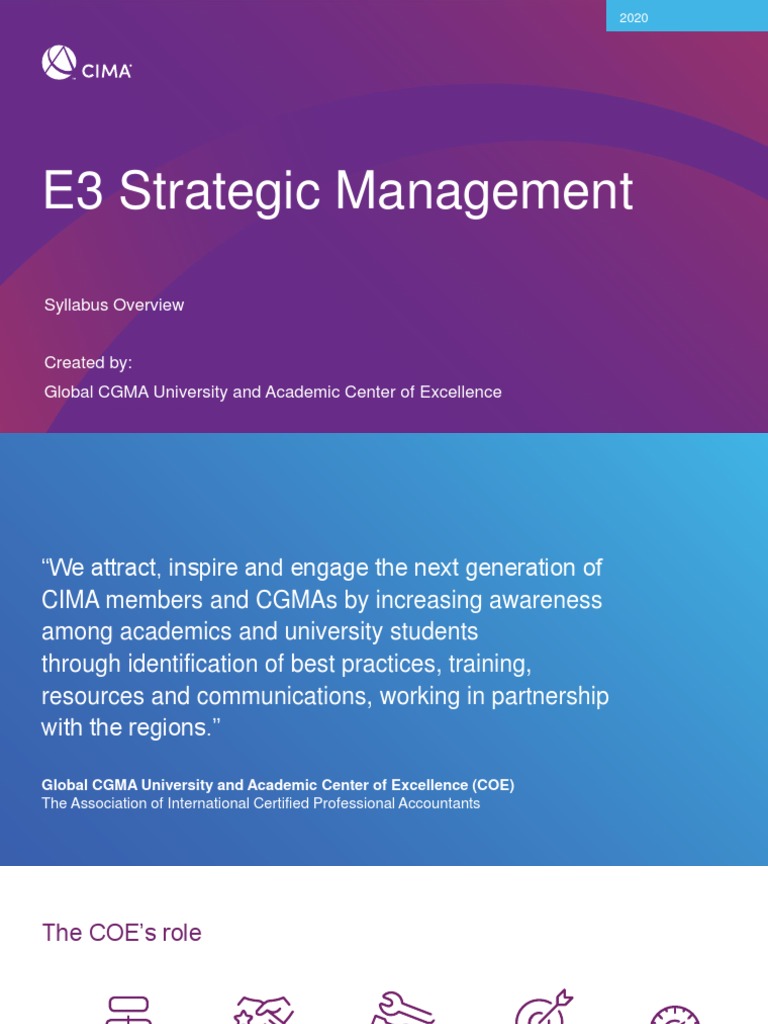 E3 Syllabus Resource - Revised For 2020 | PDF | Strategic Management | Swot Analysis