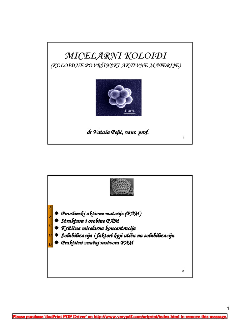 2 Micelarni Koloidi | PDF