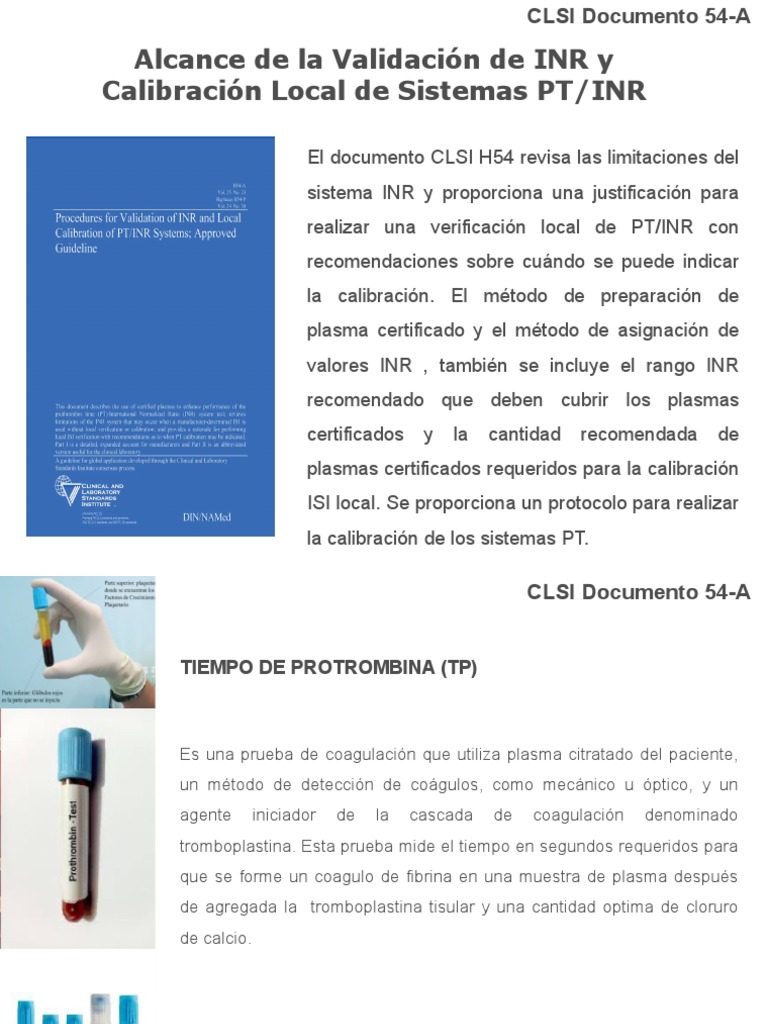 Alcance de La Validación de INR y Calibración Local de Sistemas PT/INR | PDF | Calibración | Sangre
