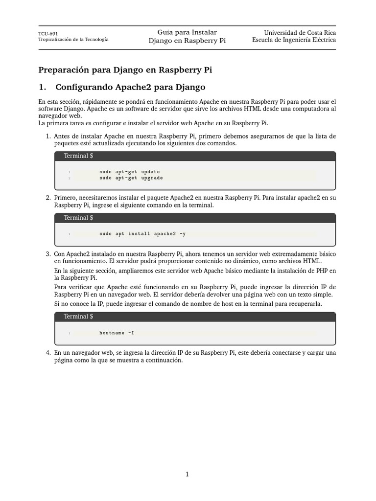 Django RaspberryPi Guide101 | PDF | Servidor HTTP Apache | Redes