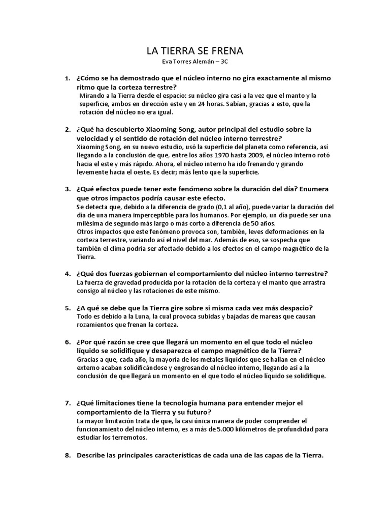 El Núcleo Terrestre y su Rotación | PDF | Tierra | Núcleo planetario