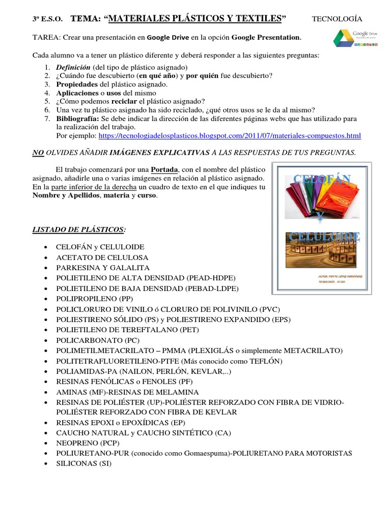 Proyecto de Plásticos 3º ESO | PDF