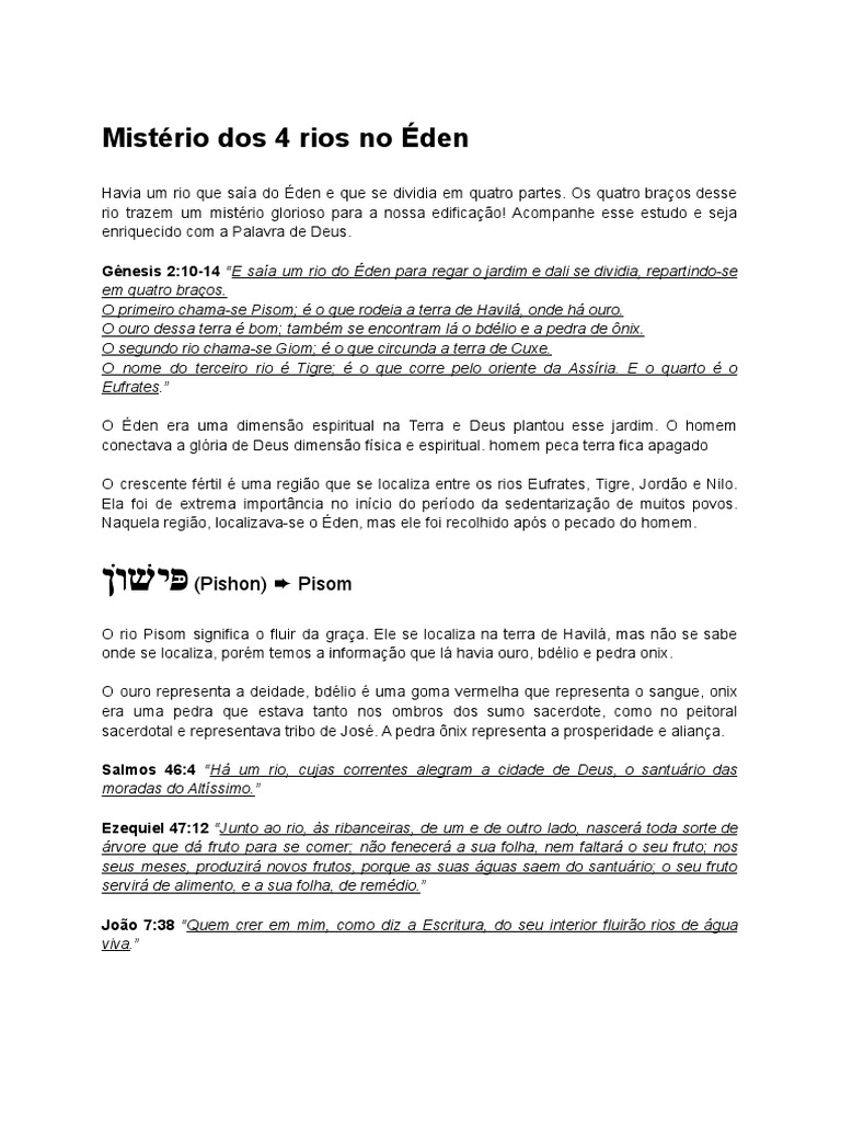 Mistério Dos 4 Rios No Éden | PDF | Jardim do Éden