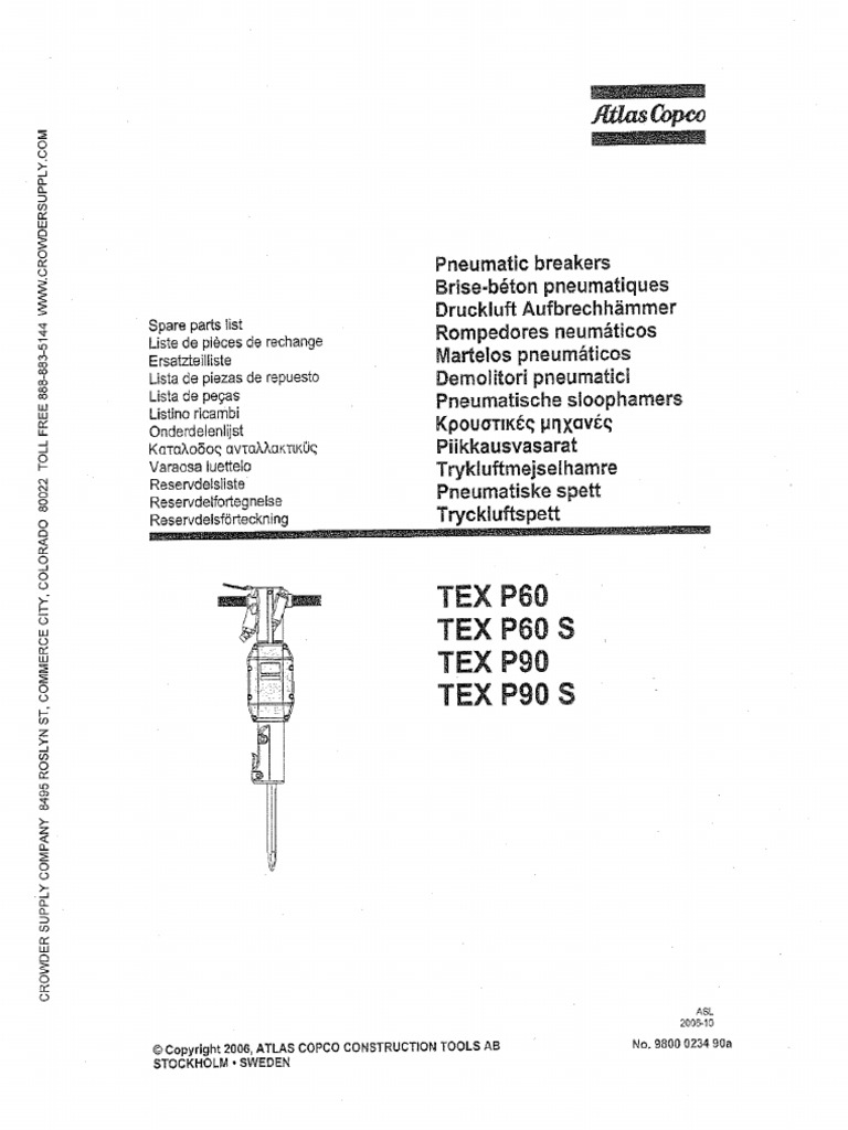 Atlas Copco Tex P60 | PDF
