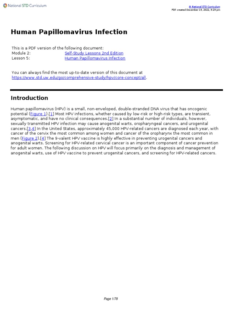 Human Papillomavirus Infection | PDF | Cervical Cancer | Cytopathology