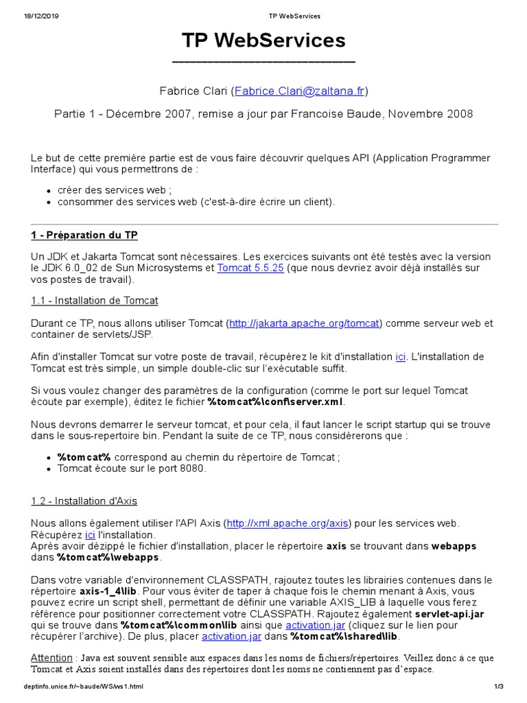 TP 1 WebServices | PDF | Application web | Internet
