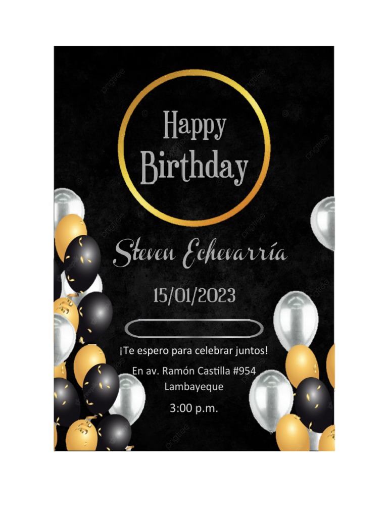 Invitacion de Cumpleaños Hombre | PDF