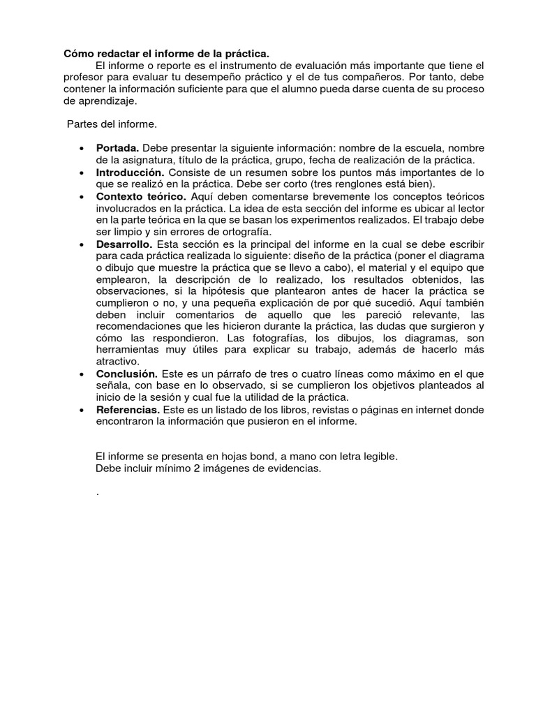 Cómo Redactar Un Reporte de Práctica | PDF Cómo Redactar Un Reporte de Práctica | PDF