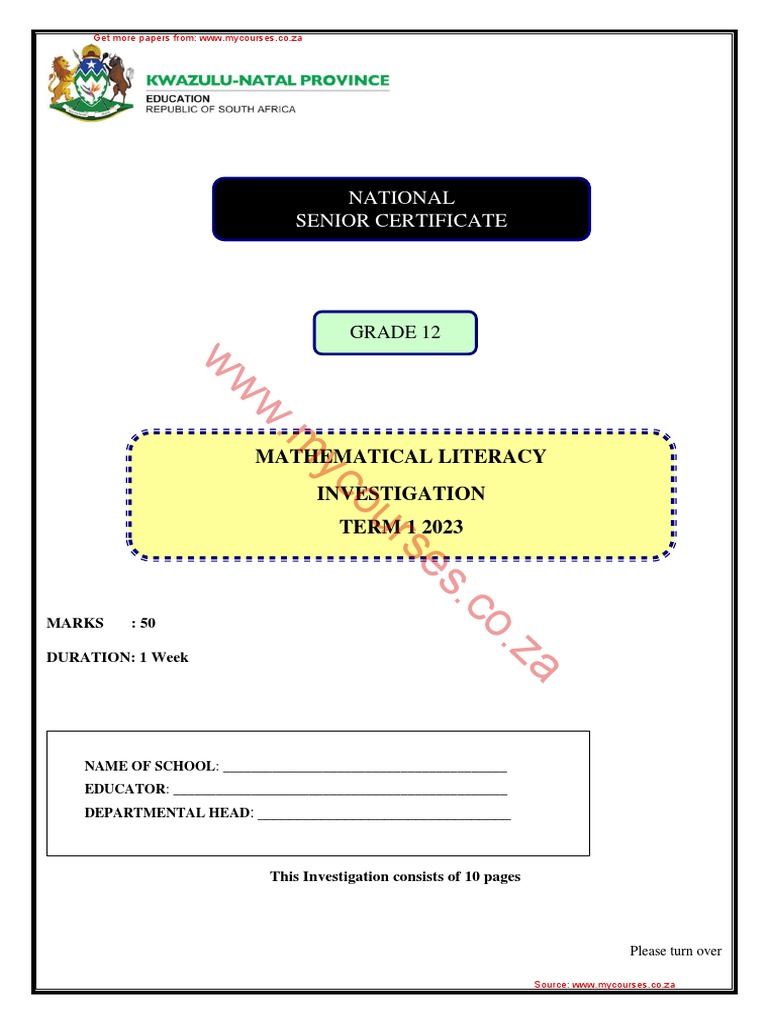 2023 GR 12 T1 Investigation | PDF | Questionnaire | Cognition