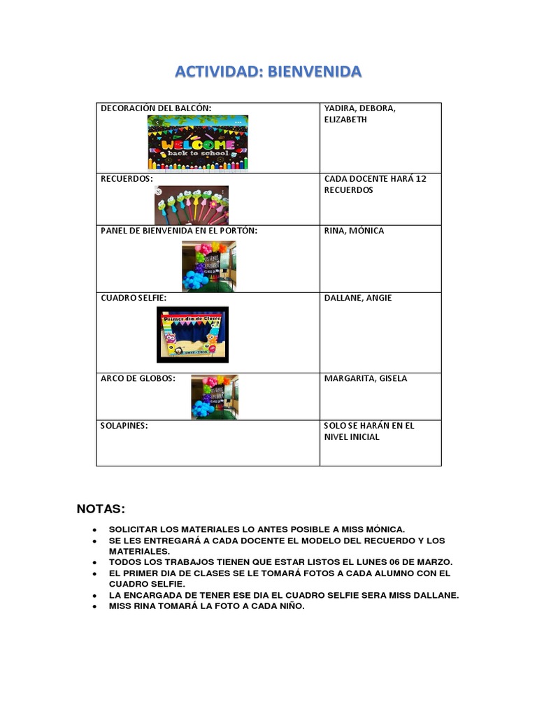 Actividad Bienvenida | PDF