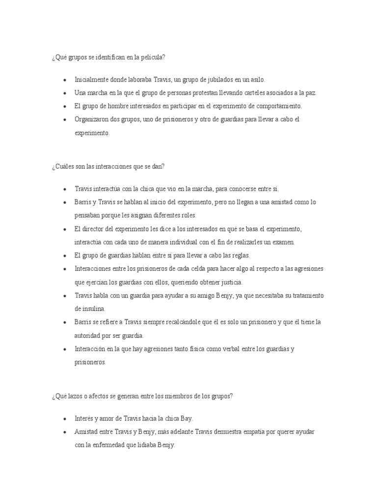 Análisis Pelicula "El Experimento" | PDF