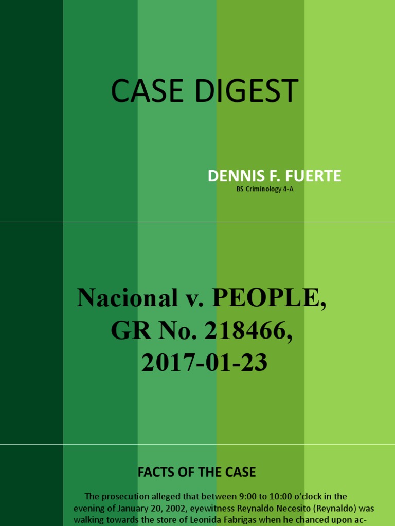 CASE DIGEST-WPS Office | PDF | Murder | Burden Of Proof (Law)