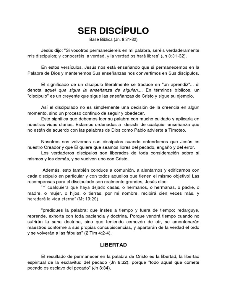 Clase 50 - Ser Discípulo | PDF | Cristo (título) | Pecado