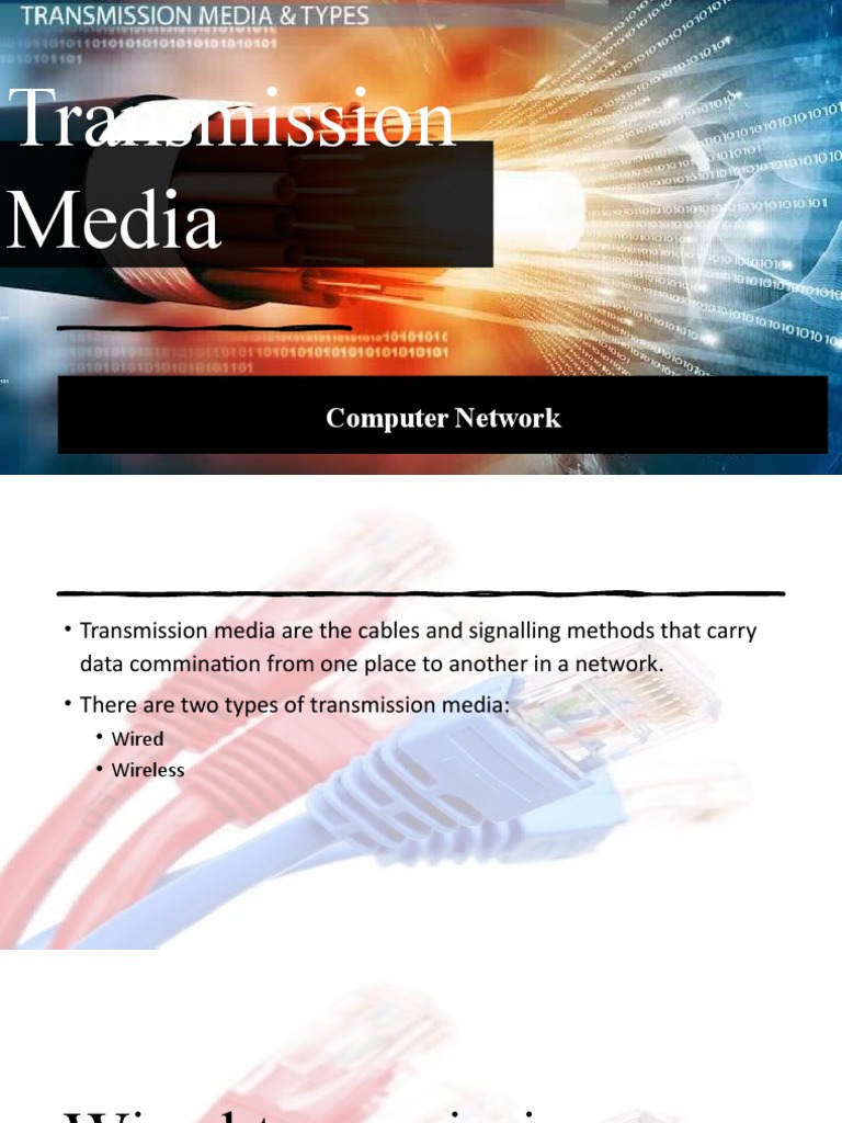 Computer Network Transmission Media | PDF | Transmission Medium | Coaxial Cable