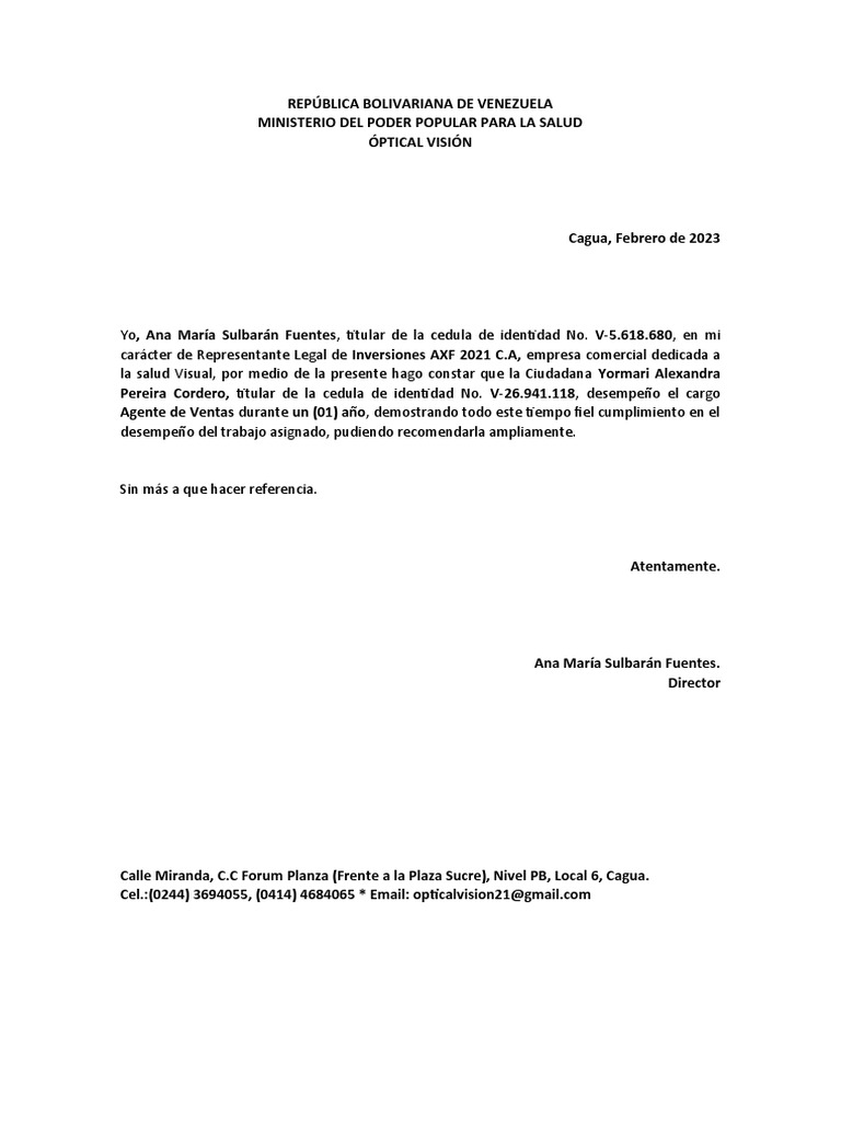 Referencia Laboral | PDF