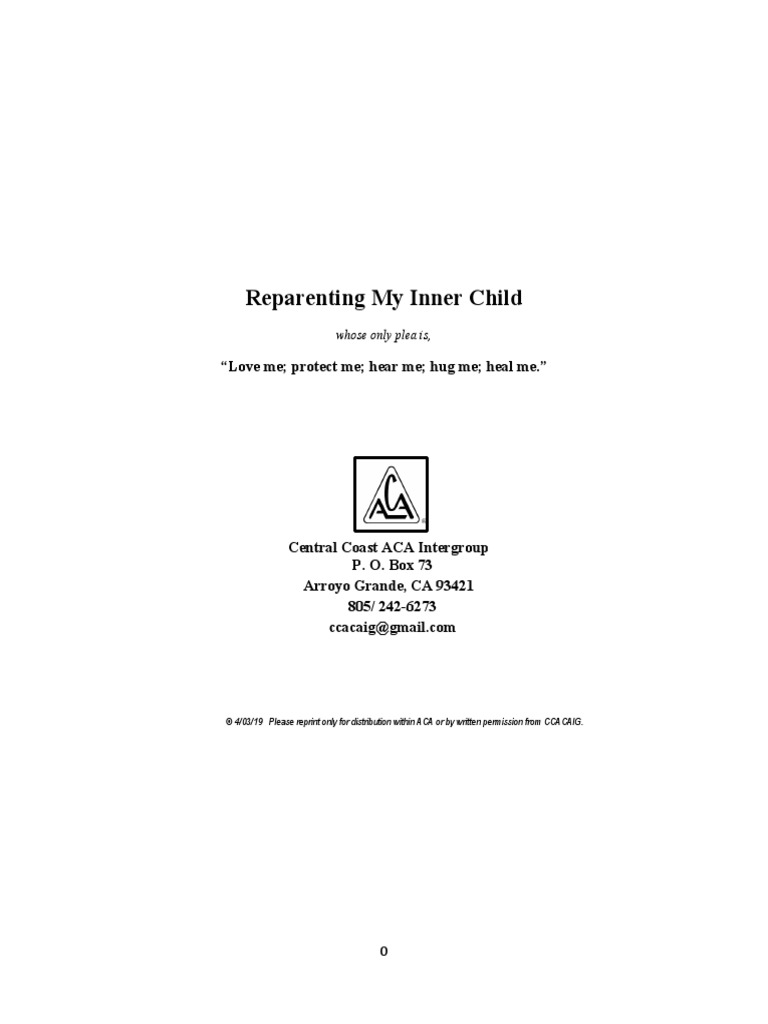 Aca Reparenting Workbook 1 | PDF | Parenting | Feeling