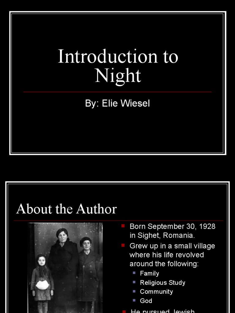 Elie Wiesel Introduction Powerpoint | PDF | Jews And Judaism | The ...