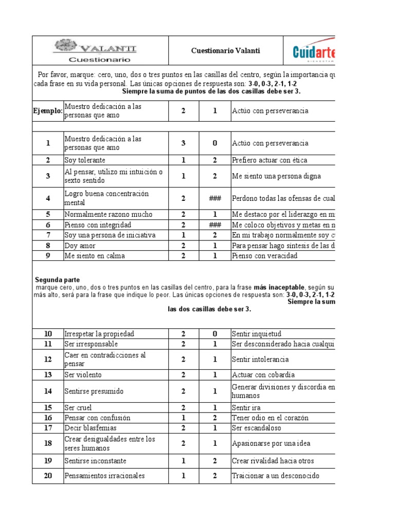 Pruebas Psicotecnicas Valanti y | PDF | Las emociones | Ansiedad