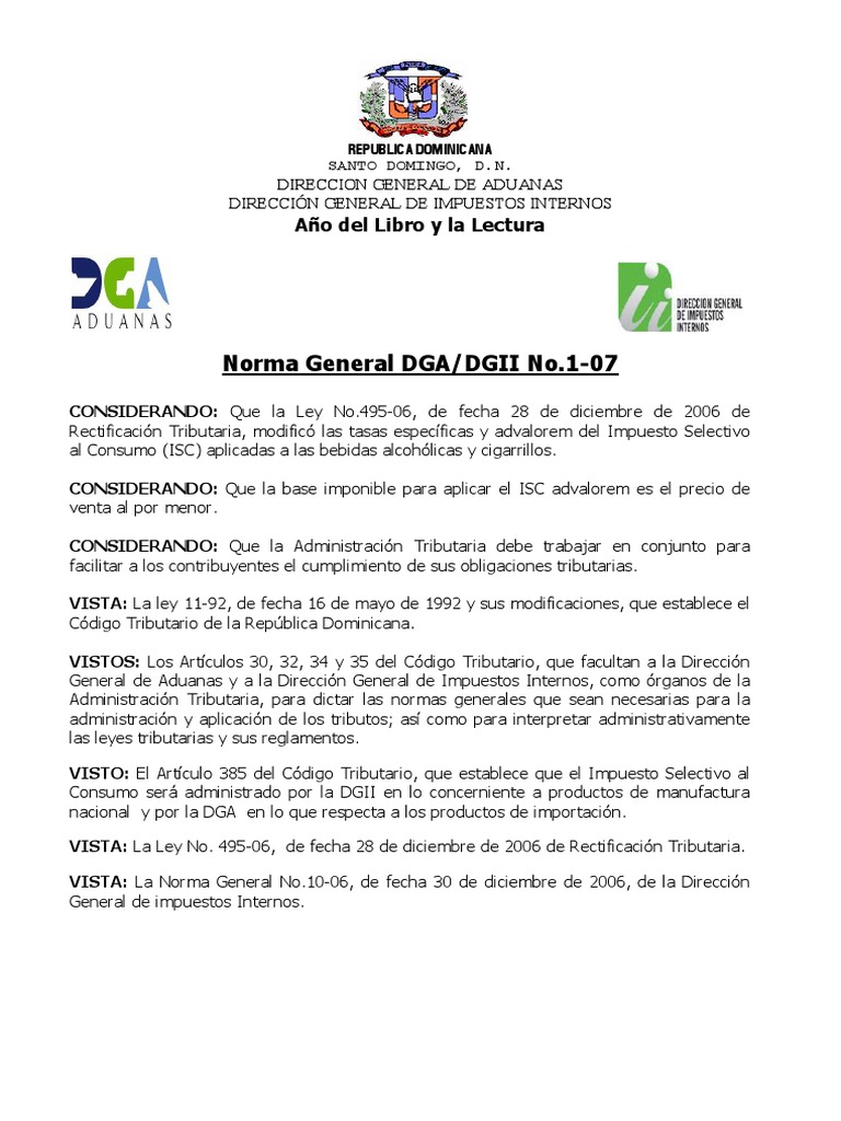 Dga Dgii | PDF | Impuestos | aduana
