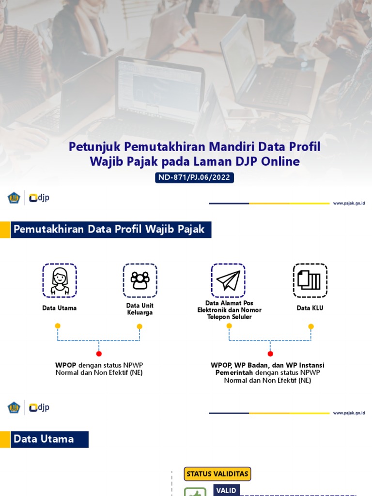 Materi Pemutakhiran Mandiri Data Profil Wajib Pajak NIK NPWP | PDF