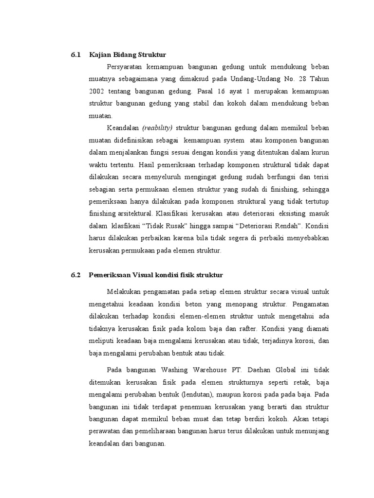 Kajian Bidang Struktur DAEHAN WASHING | PDF