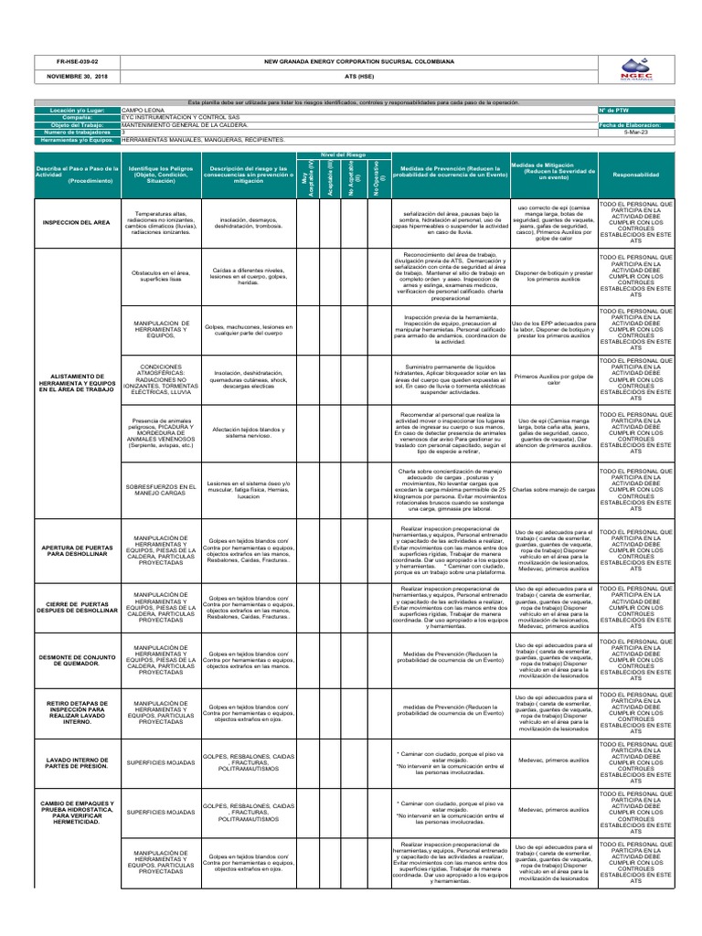 ATS Caldera MTTO | PDF | Soldadura | Construcción