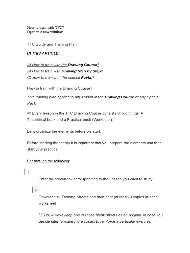 How To Train With TFC | PDF | Worksheet | Knowledge