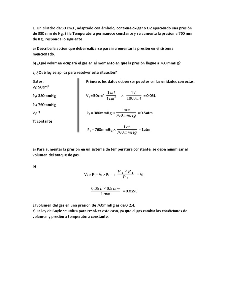 1 ML 1Cm 1 L 1000 ML 1atm 760 MMHG 1at 760 MMHG PDF Gases