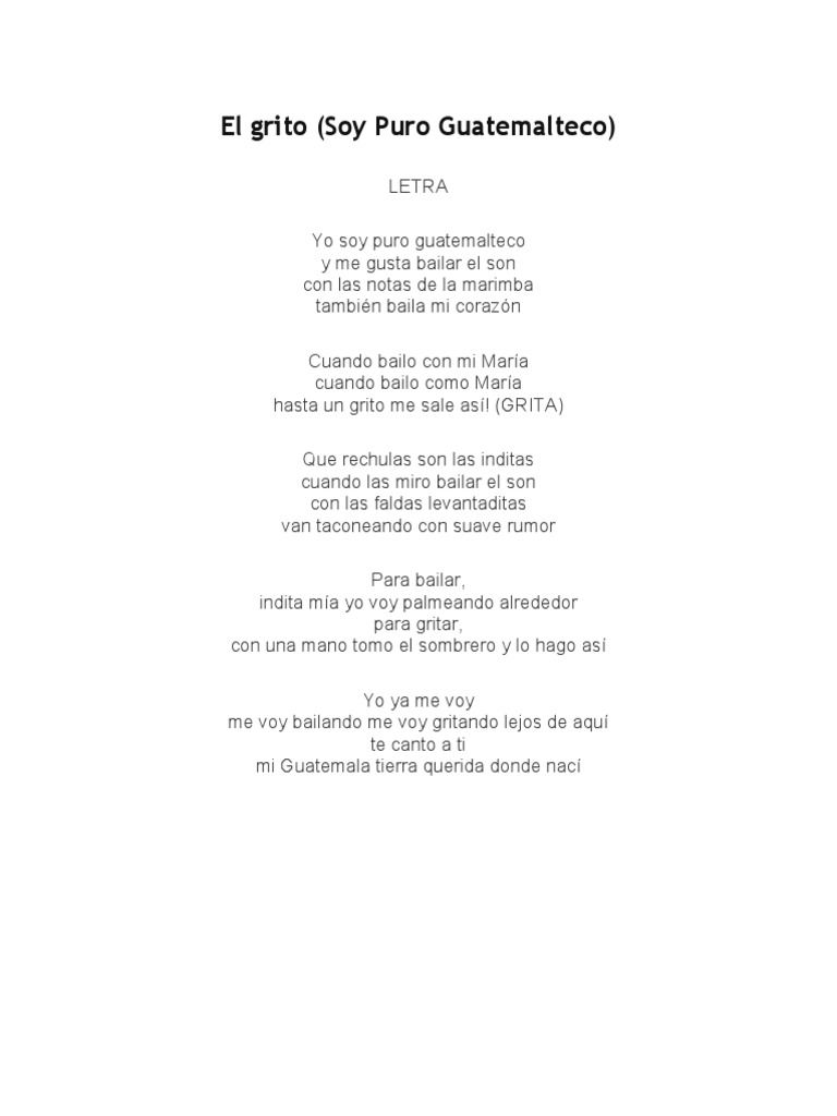 Canciones Populares de Guatemala | PDF