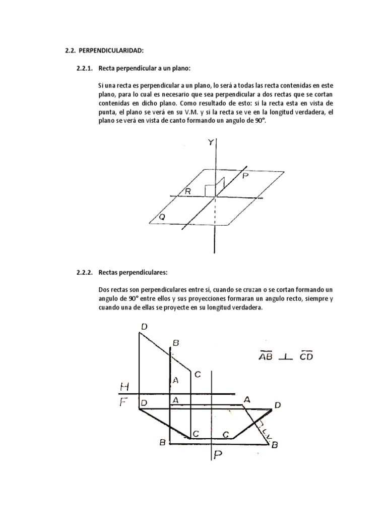 Perpendicularidad Entre Rectas y Planos | PDF