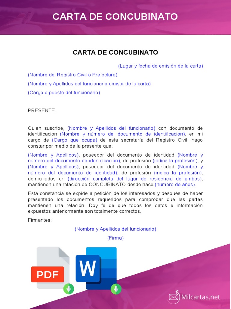 Carta de Concubinato | PDF