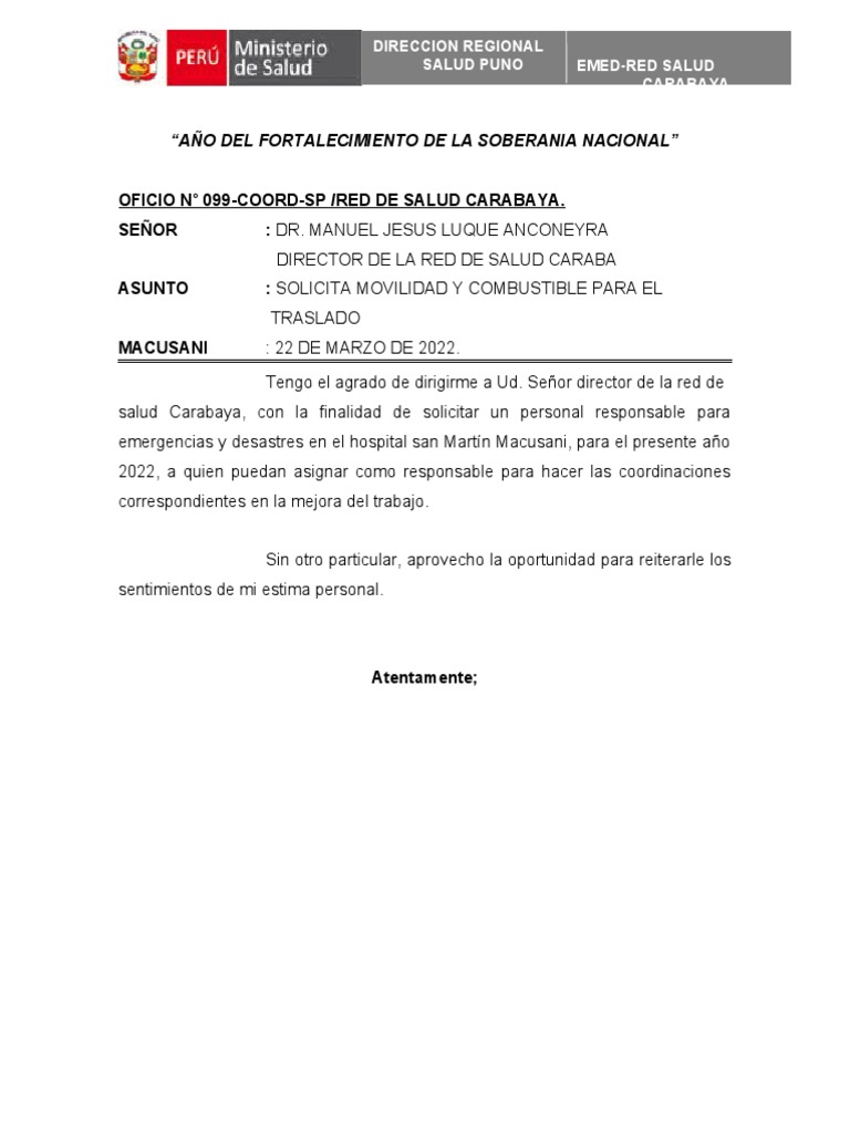 Oficio #001 - 2021 - RED | PDF