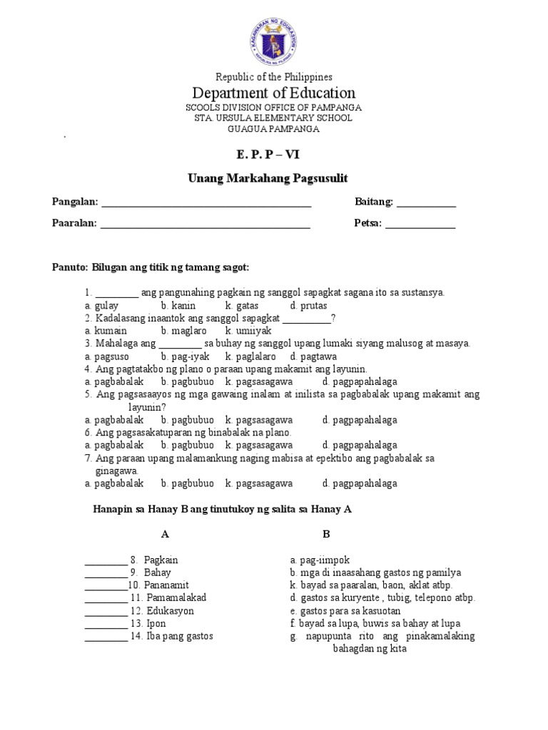 PT - Epp 6 - Q1 | PDF