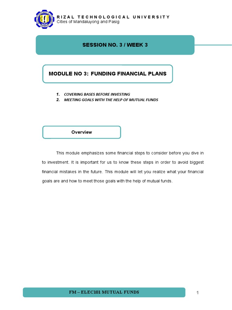 Module 3 Mutual Funds | PDF